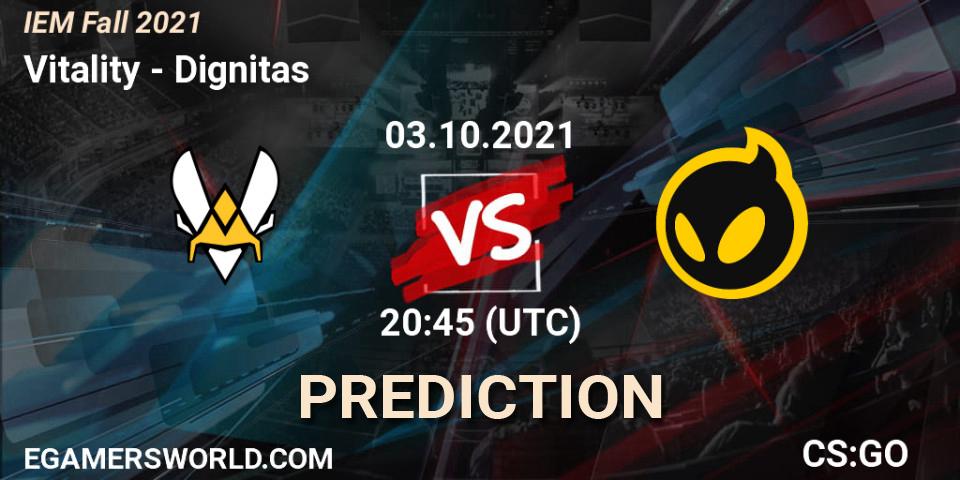 Vitality vs Dignitas: Betting TIp, Match Prediction. 03.10.2021 at 20:15. Counter-Strike (CS2 ...