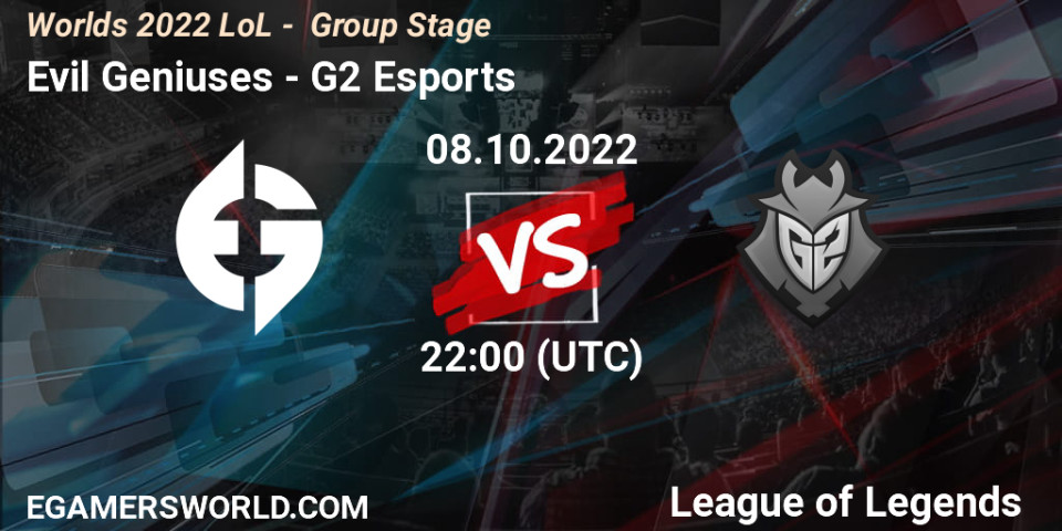 Evil Geniuses VS G2 Esports LoL Betting Tips, Stream, LiveScore, Results on EGW