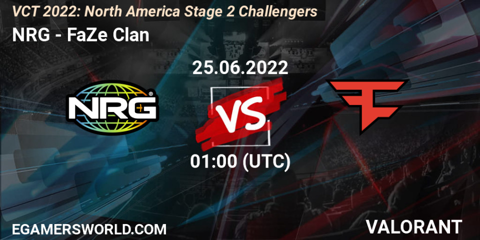 NRG vs FaZe Clan: Betting TIp, Match Prediction. 25.06.2022 at 00:45. VALORANT, VCT 2022: North ...