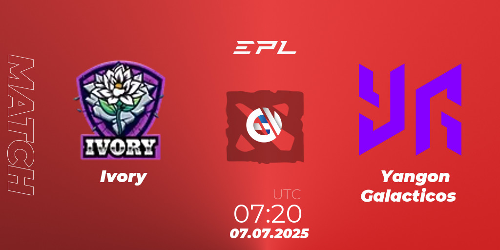 Ivory VS Yangon Galacticos Dota 2 Betting Tips, Stream, LiveScore, Results on EGW☕