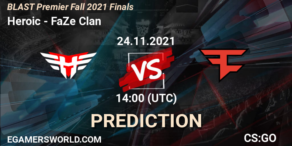 Heroic vs FaZe Clan: Betting TIp, Match Prediction. 24.11.21. CS2 (CS:GO), BLAST Premier Fall ...