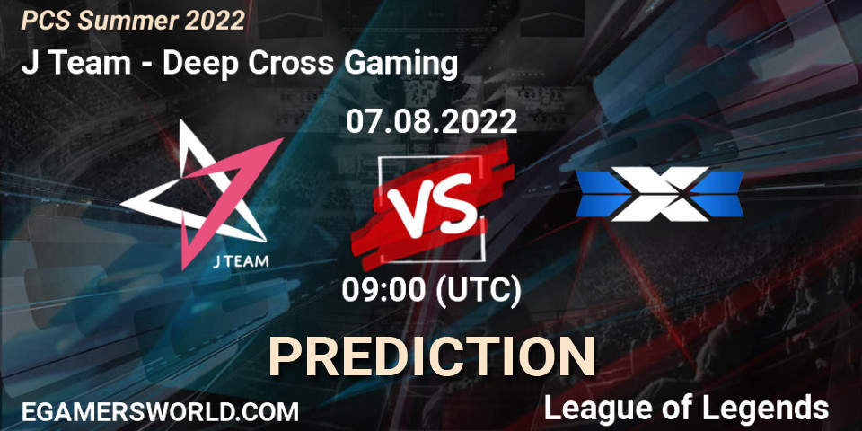 J Team vs Deep Cross Gaming: Betting TIp, Match Prediction. 07.08.22 ...