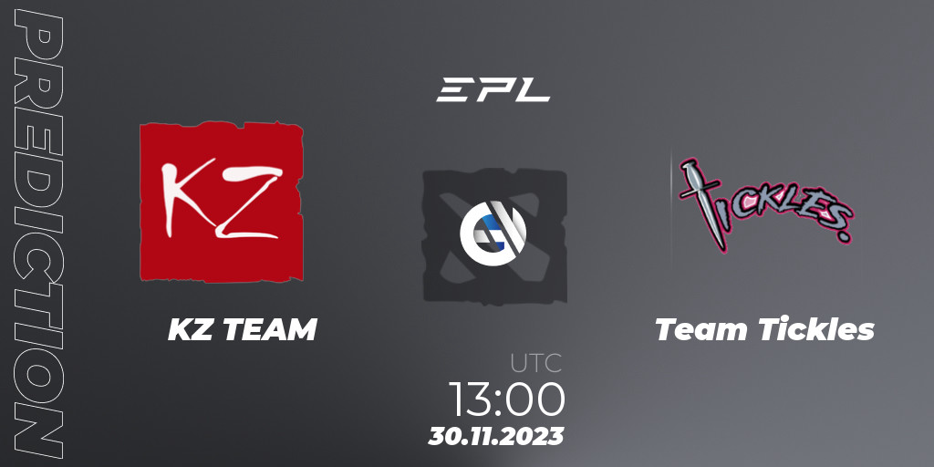 KZ TEAM vs Team Tickles: Betting TIp, Match Prediction. 30.11.2023 at 13:02. Dota 2, European ...