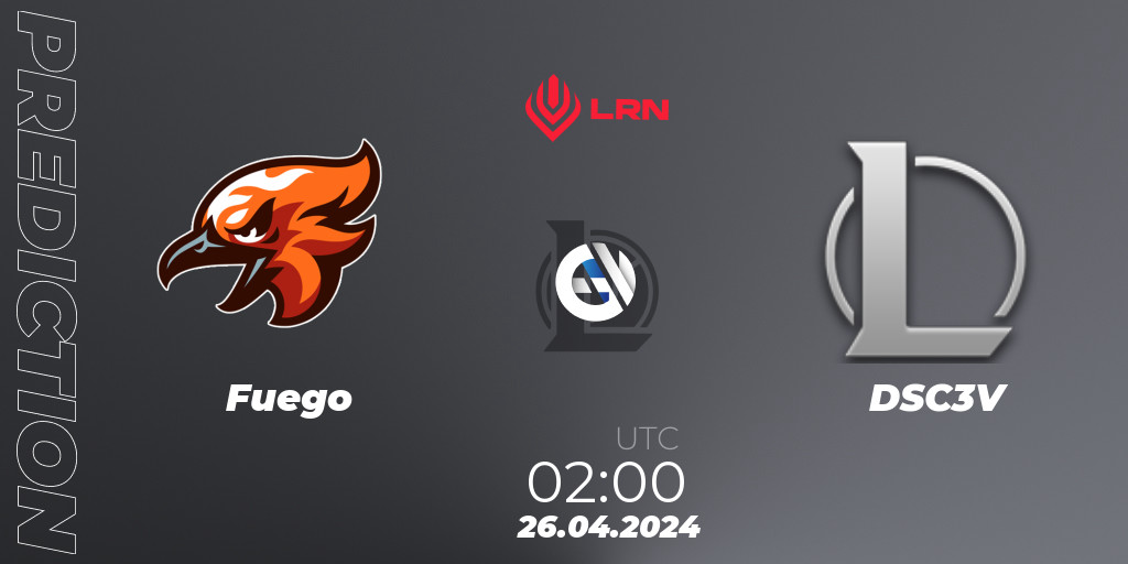 Fuego vs DSC3V: Betting TIp, Match Prediction. 26.04.2024 at 02:00. LoL ...