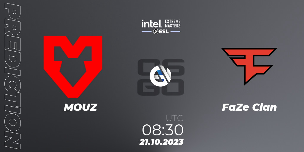 MOUZ vs FaZe Clan: Betting TIp, Match Prediction. 21.10.2023 at 08:30. Counter-Strike (CS2), IEM ...