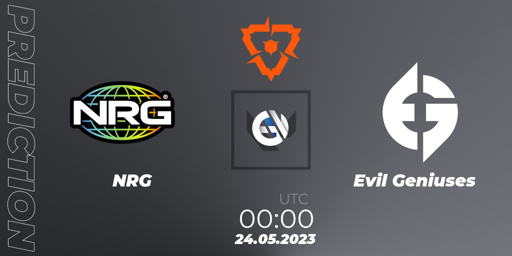 NRG vs Evil Geniuses: Betting TIp, Match Prediction. 24.05.2023 at 00:00. VALORANT, VCT 2023 ...