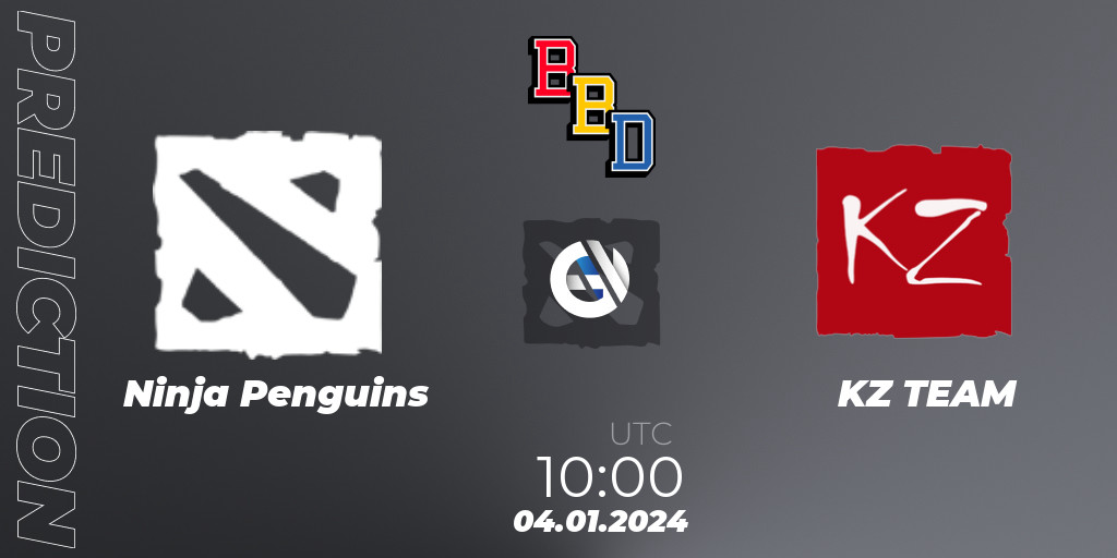 Ninja Penguins vs KZ TEAM: Betting TIp, Match Prediction. 04.01.2024 at 10:00. Dota 2, BetBoom ...