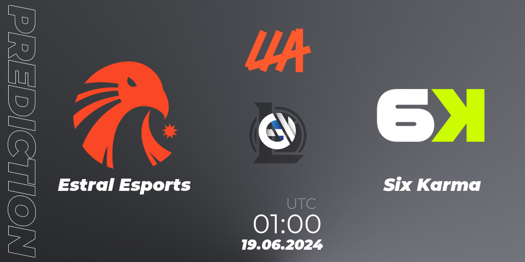 Estral Esports vs Six Karma: Betting TIp, Match Prediction. 19.06.2024 at 01:00. LoL, LLA ...