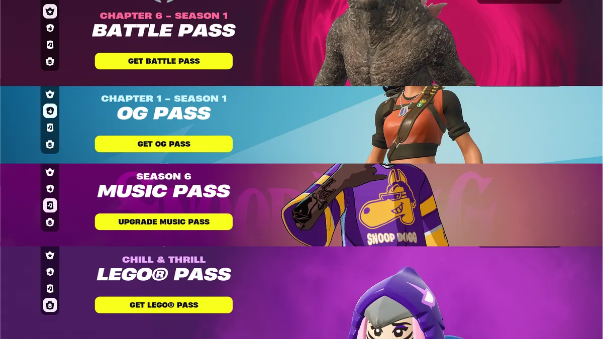 All Fortnite Passes – Battle Pass, OG Pass, Music Pass, Lego Pass – in ...