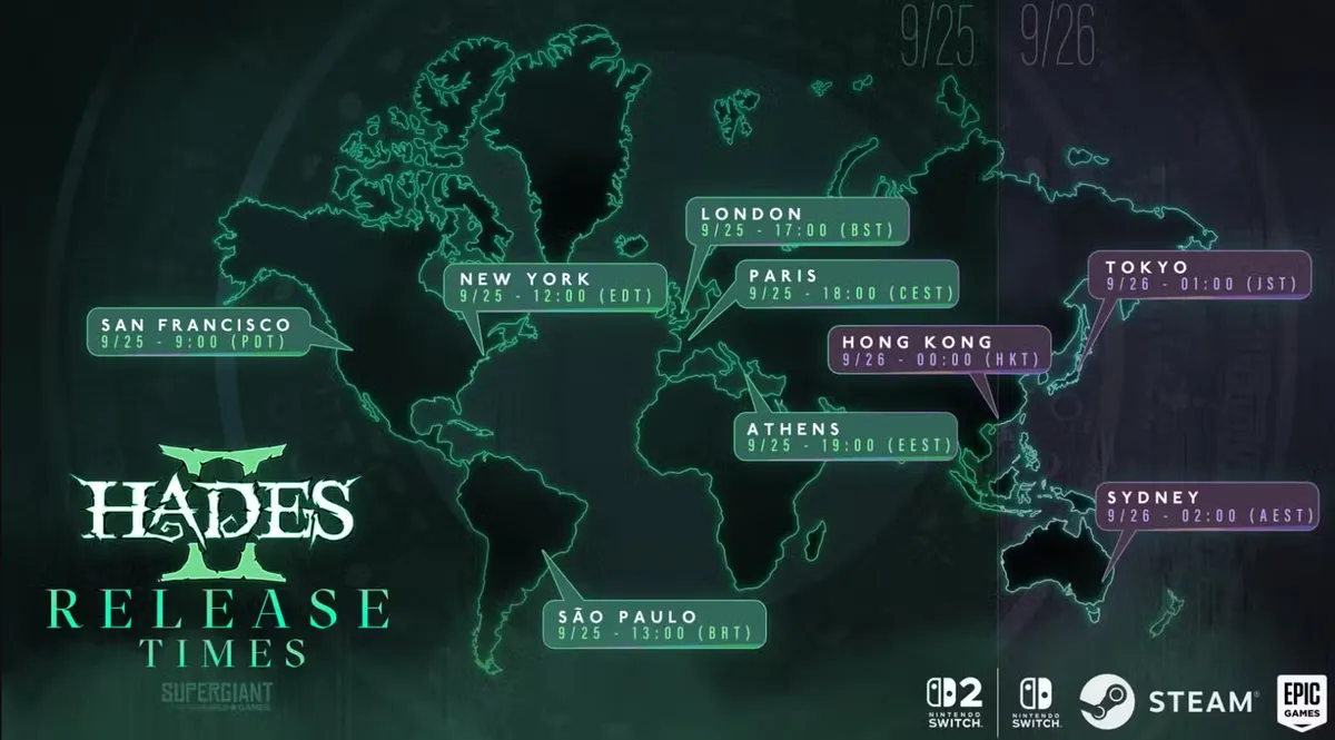 Hades 2 Release Date and Global Launch Times Confirmed