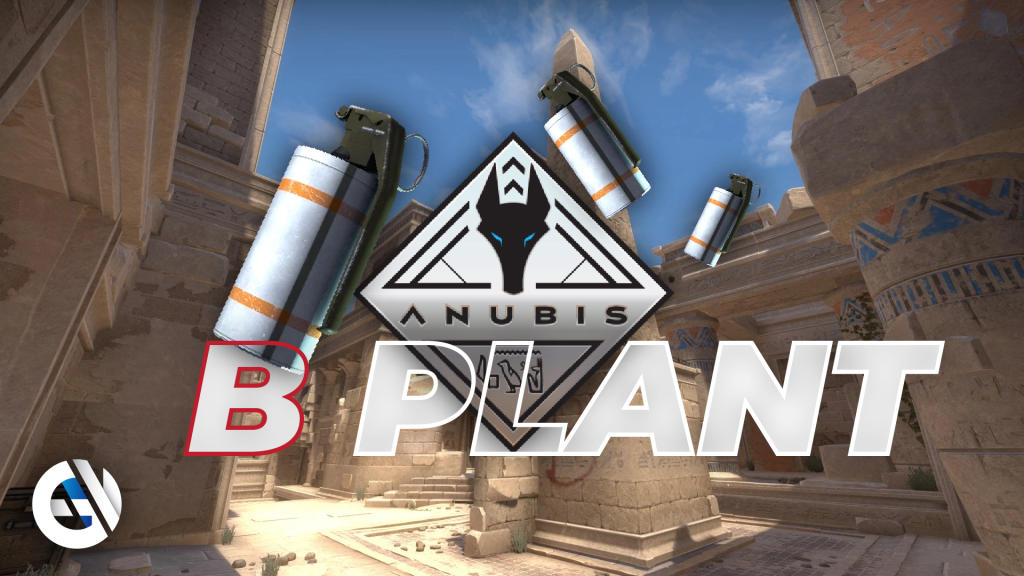 The guide on grenade throws at the bombsite B on the map Anubis and combination options ...