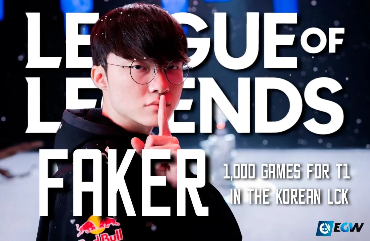 Faker has reached the milestone of 1,000 games for T1 in the Korean LCK ...