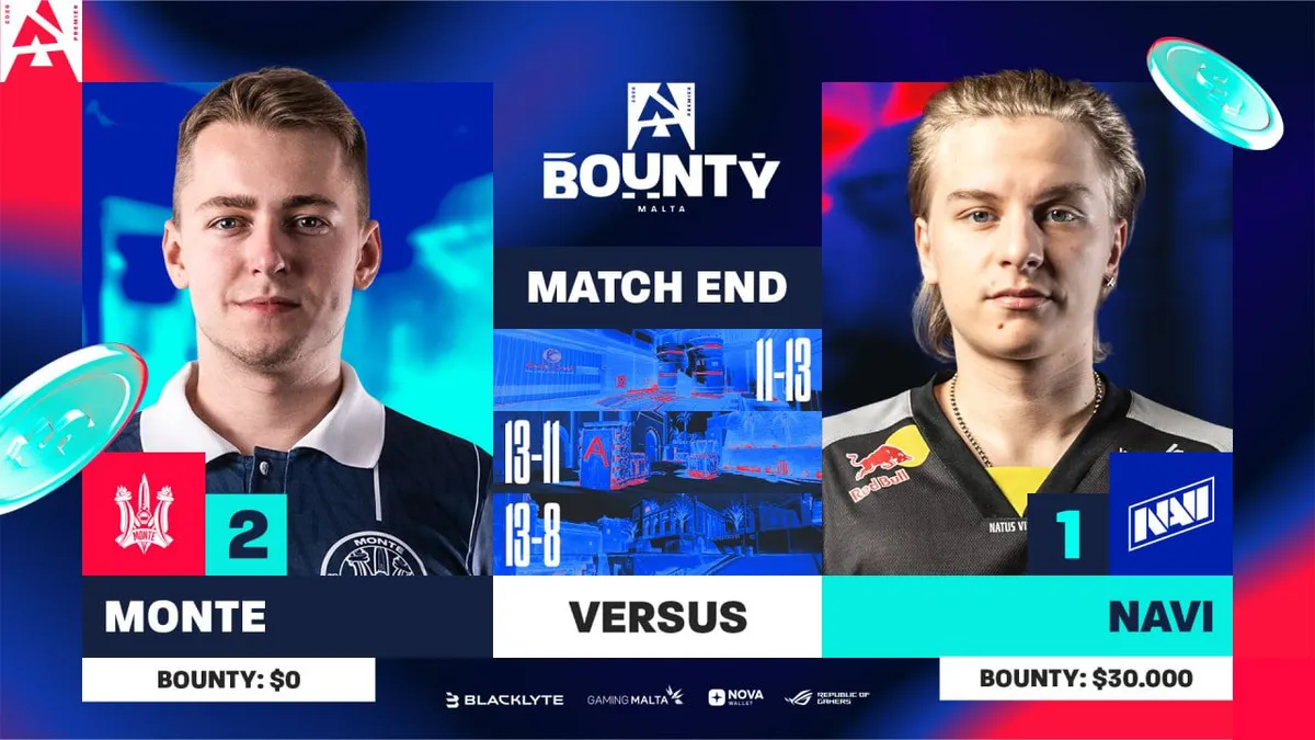 Monte knock NAVI out of BLAST Bounty Winter 2026 after a tense bo3 ...