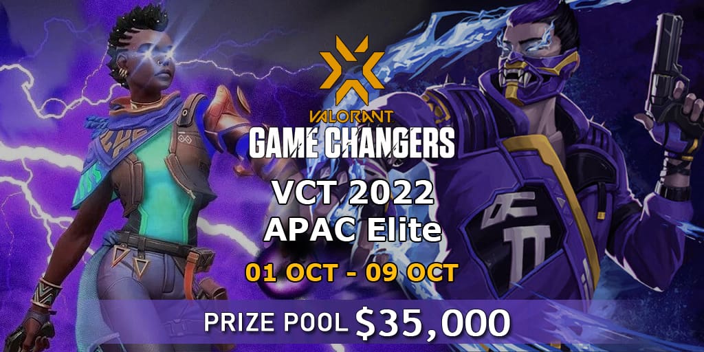 VCT 2022: Game Changers APAC Elite 🎮 VALORANT tournament 📅 Match schedule on EGamersWorld ☕